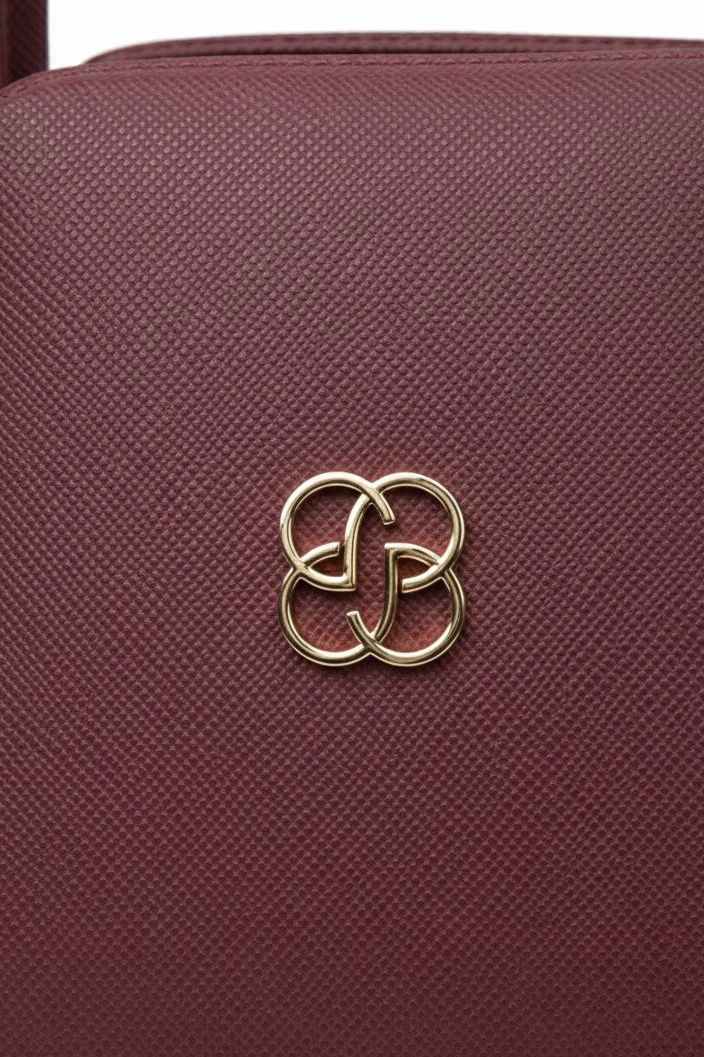 Kadın Bordo Armalı Suni Deri Çanta - 28143-BORDO | En Uygun Fiyatlarla